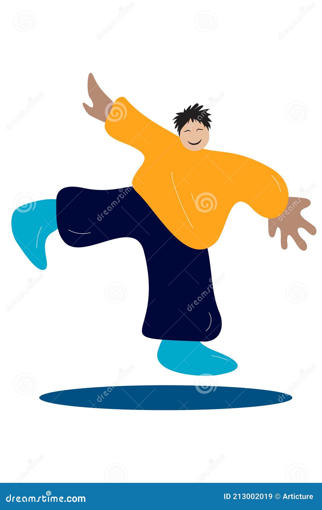 Cute Disproportionate Flat and Simple Illustration of a Boy Cartoon ...