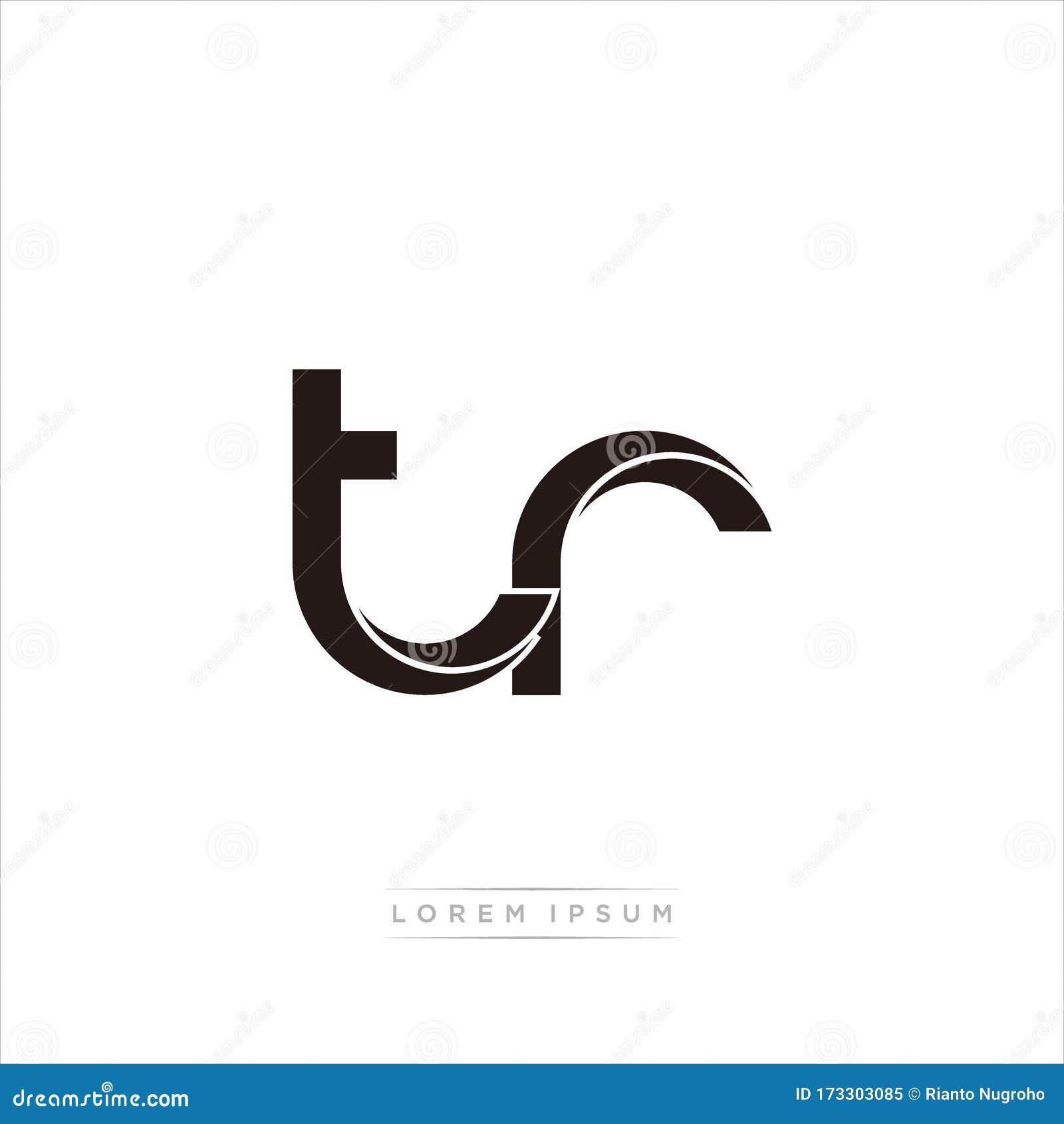 Tr Initial Letter Split Lowercase Modern Monogram Linked Outline ...