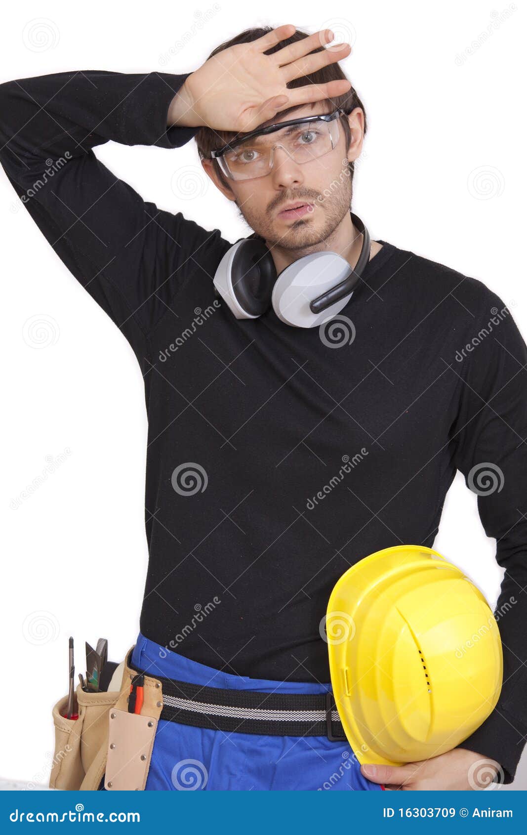 Trabajador cansado imagen de archivo. Imagen de trabajador - 16303709