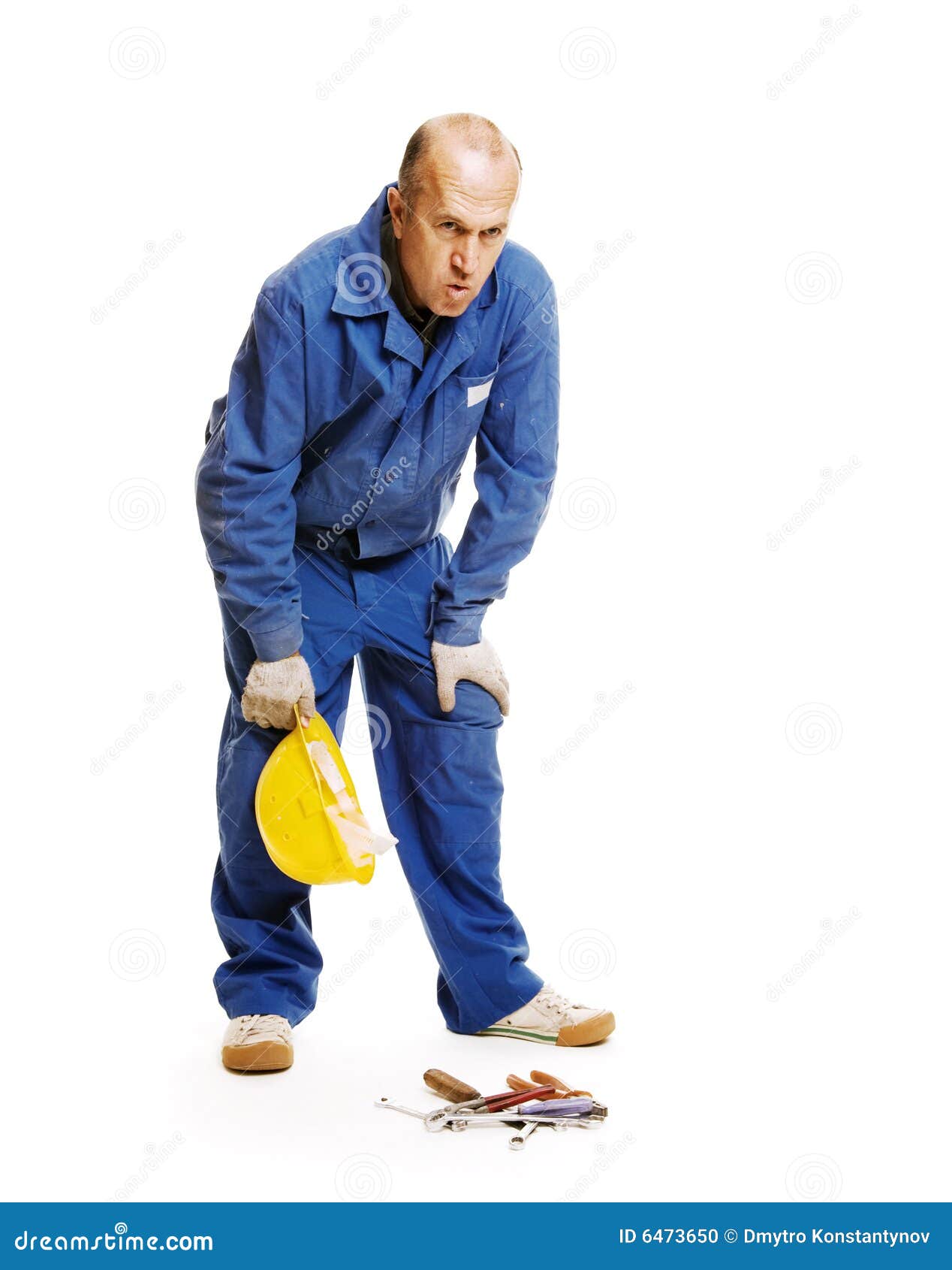 Trabajador cansado foto de archivo. Imagen de apuesto - 6473650