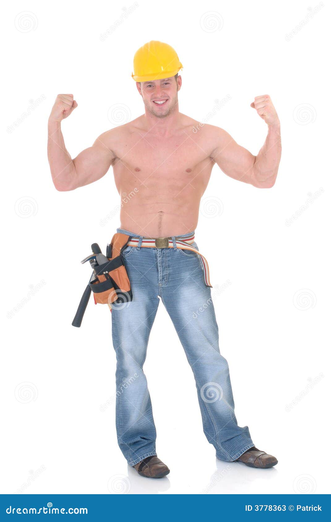 Trabajador De Construcción Macho Imagen de archivo - Imagen de muscular ...