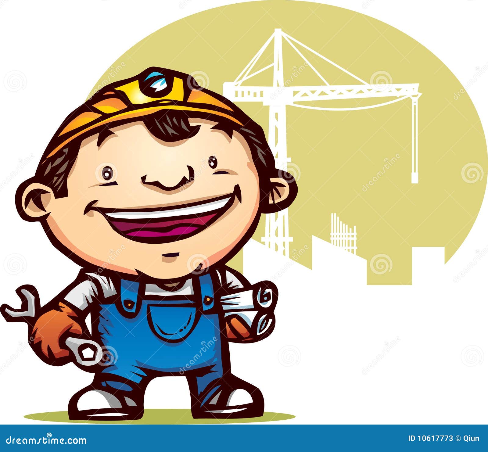 Trabajador feliz ilustración del vector. Ilustración de contratista ...