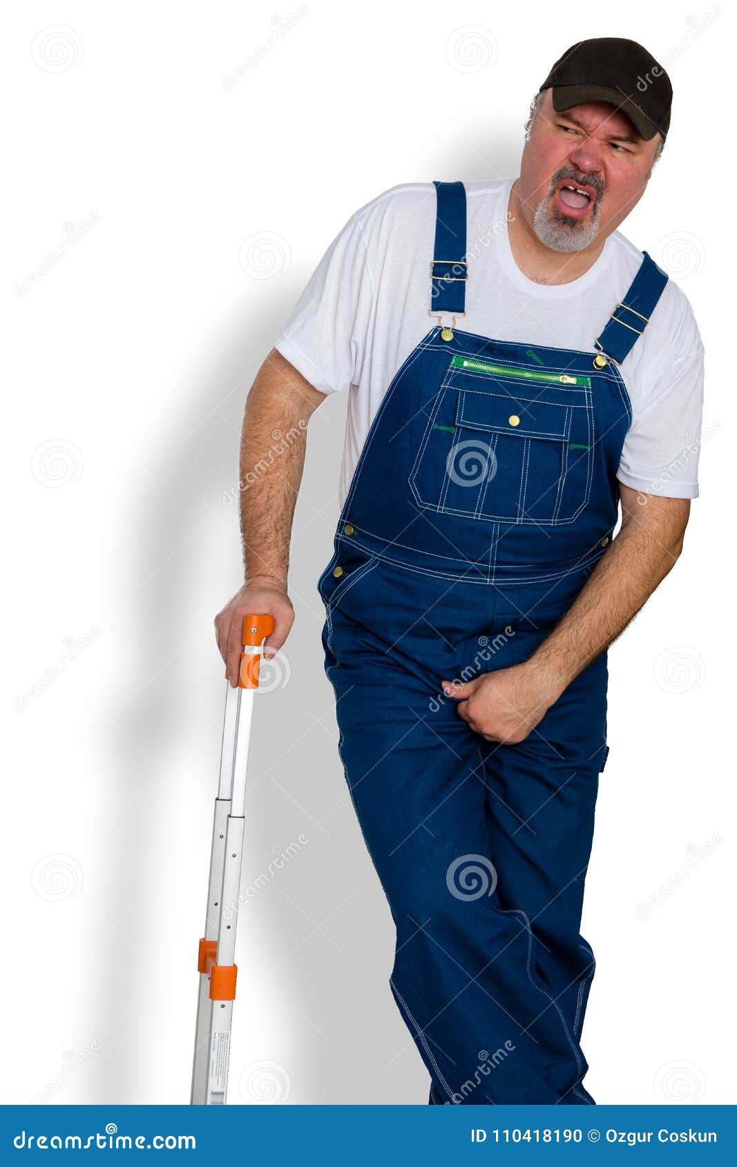 Trabajador Que Agarra Su Ingle En Malestar Foto de archivo - Imagen de ...