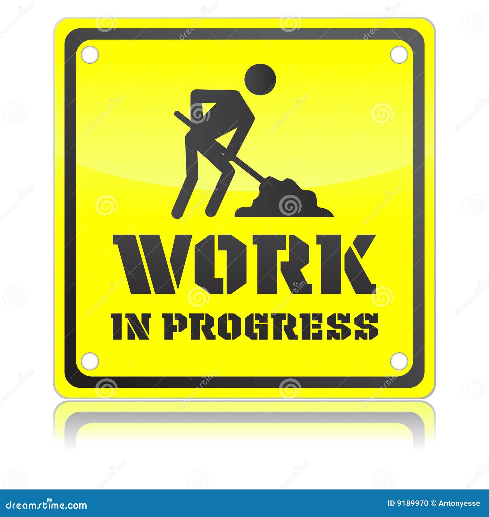 Trabajo en curso ilustración del vector. Ilustración de peligro - 9189970