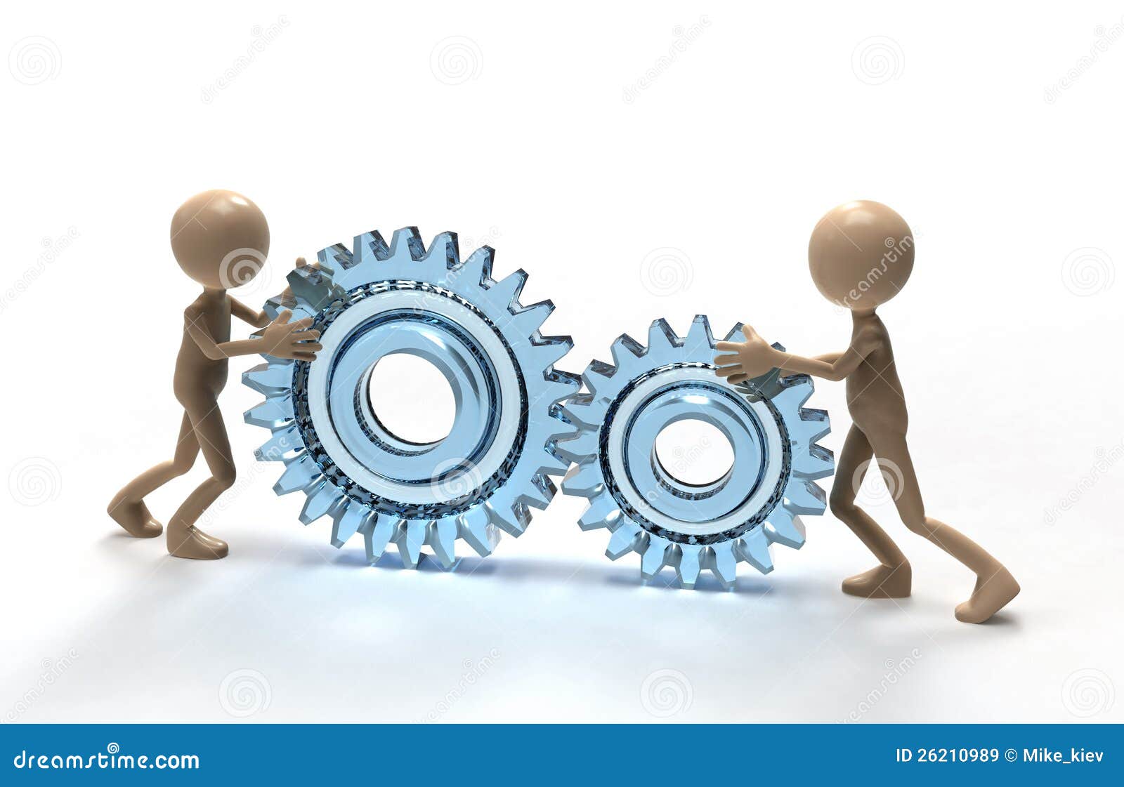 Trabajo En Equipo Con Los Engranajes Stock de ilustración - Ilustración ...