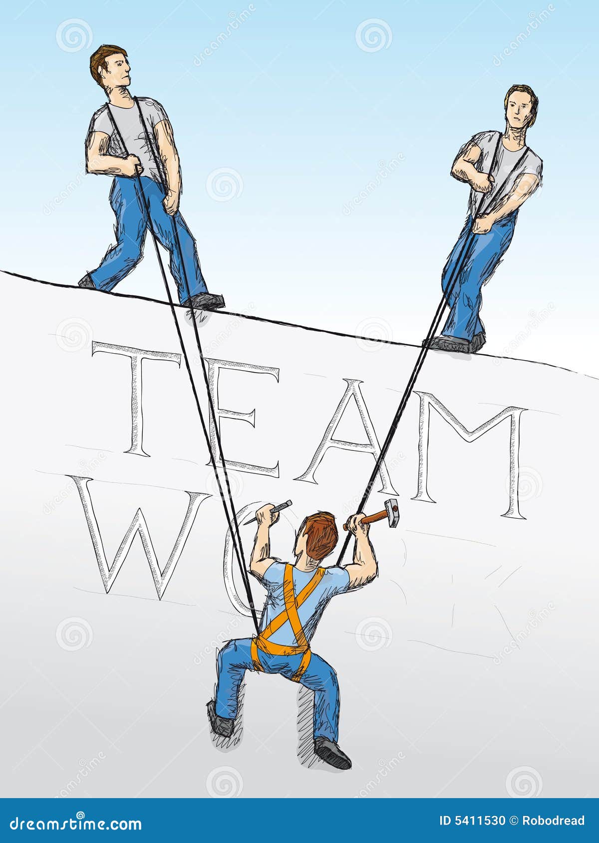Trabajo en equipo (vector) ilustración del vector. Ilustración de ...