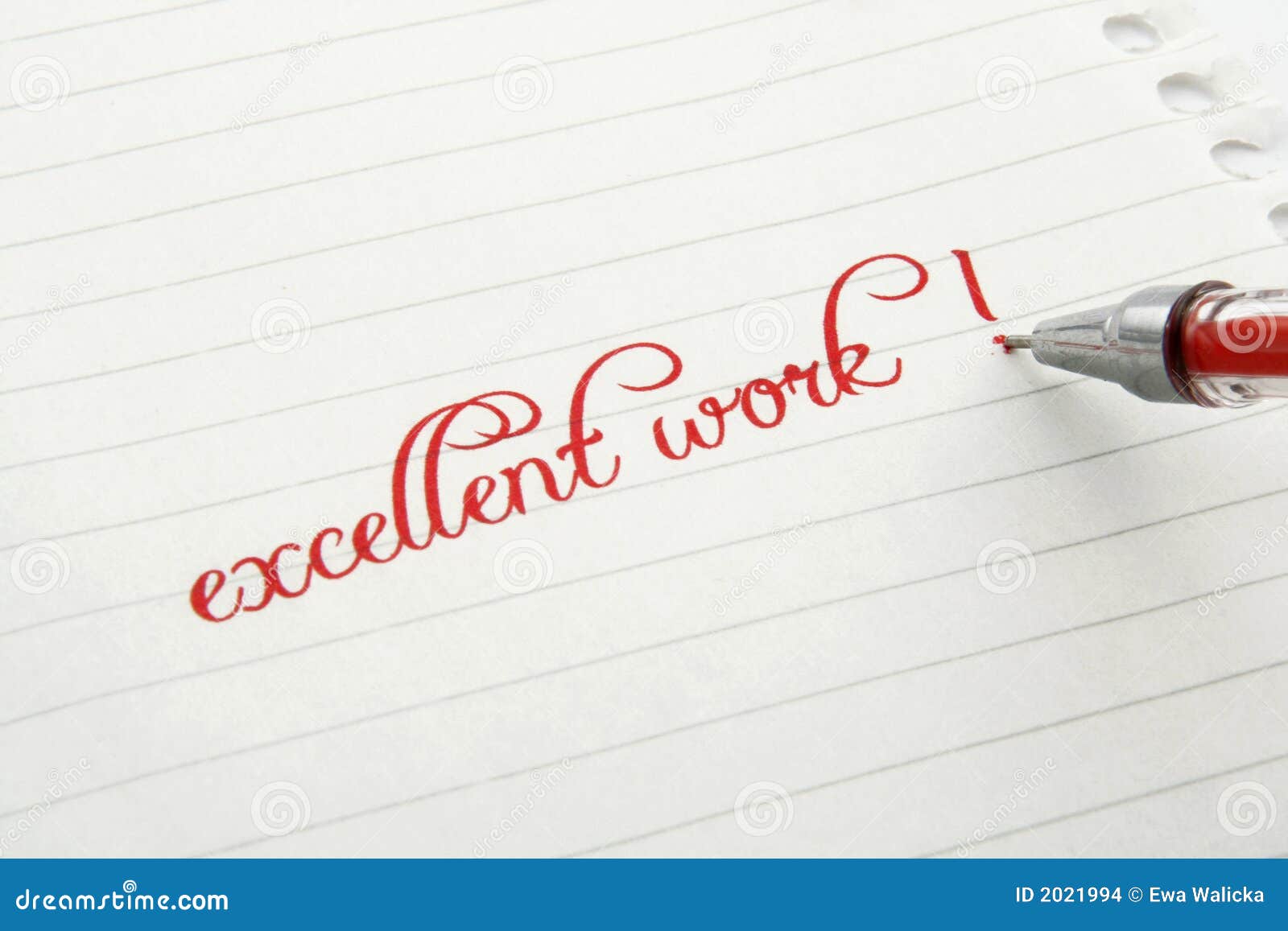 Trabajo excelente foto de archivo. Imagen de tarifa, rojo - 2021994