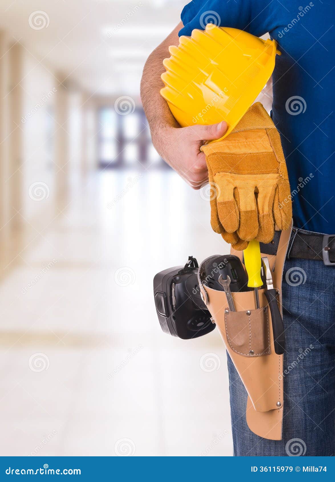 Trabalhador Do Colarinho Azul. Imagem de Stock - Imagem de martelo ...