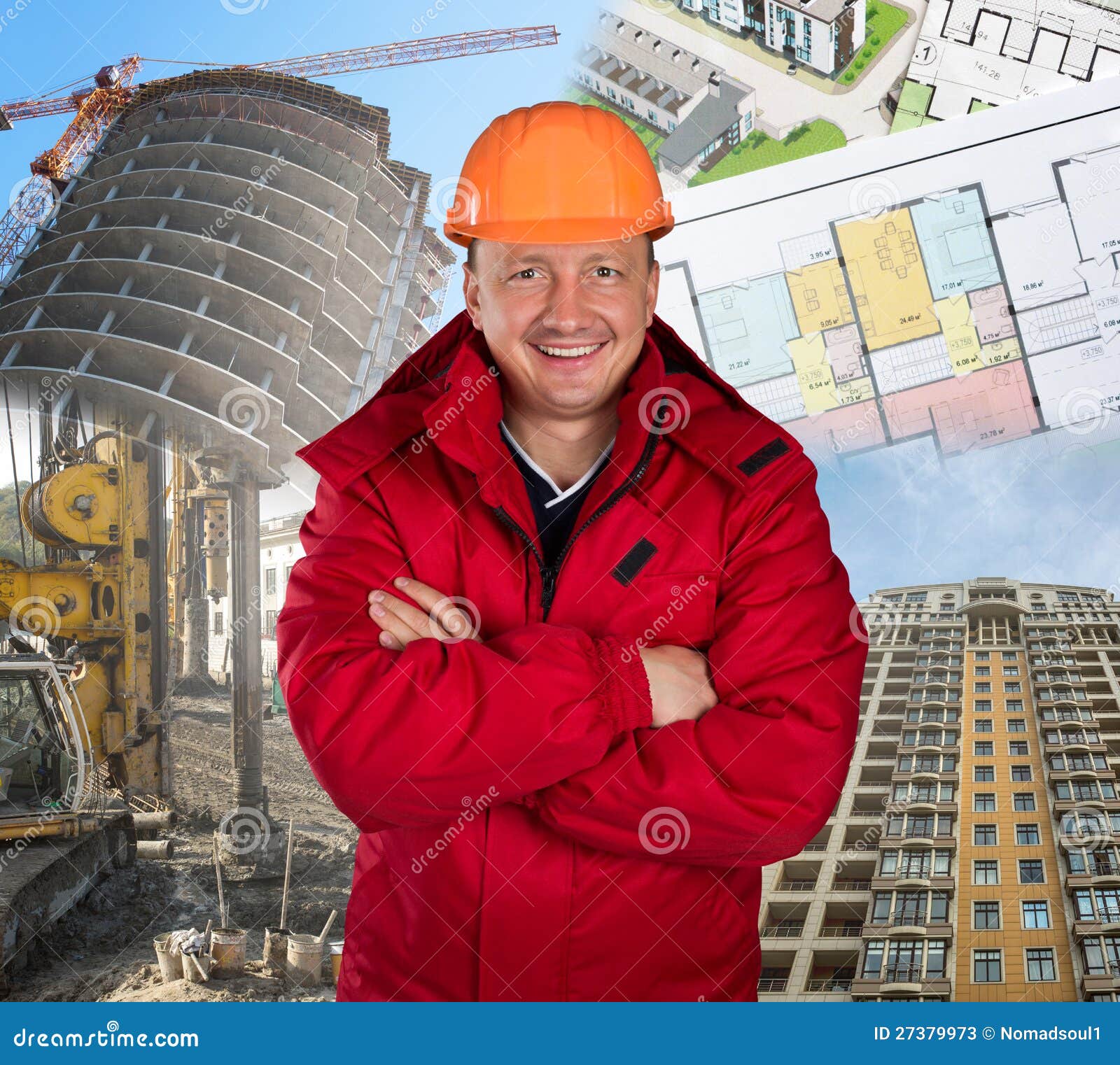 Trabalhador feliz imagem de stock. Imagem de sinal, projeto - 27379973