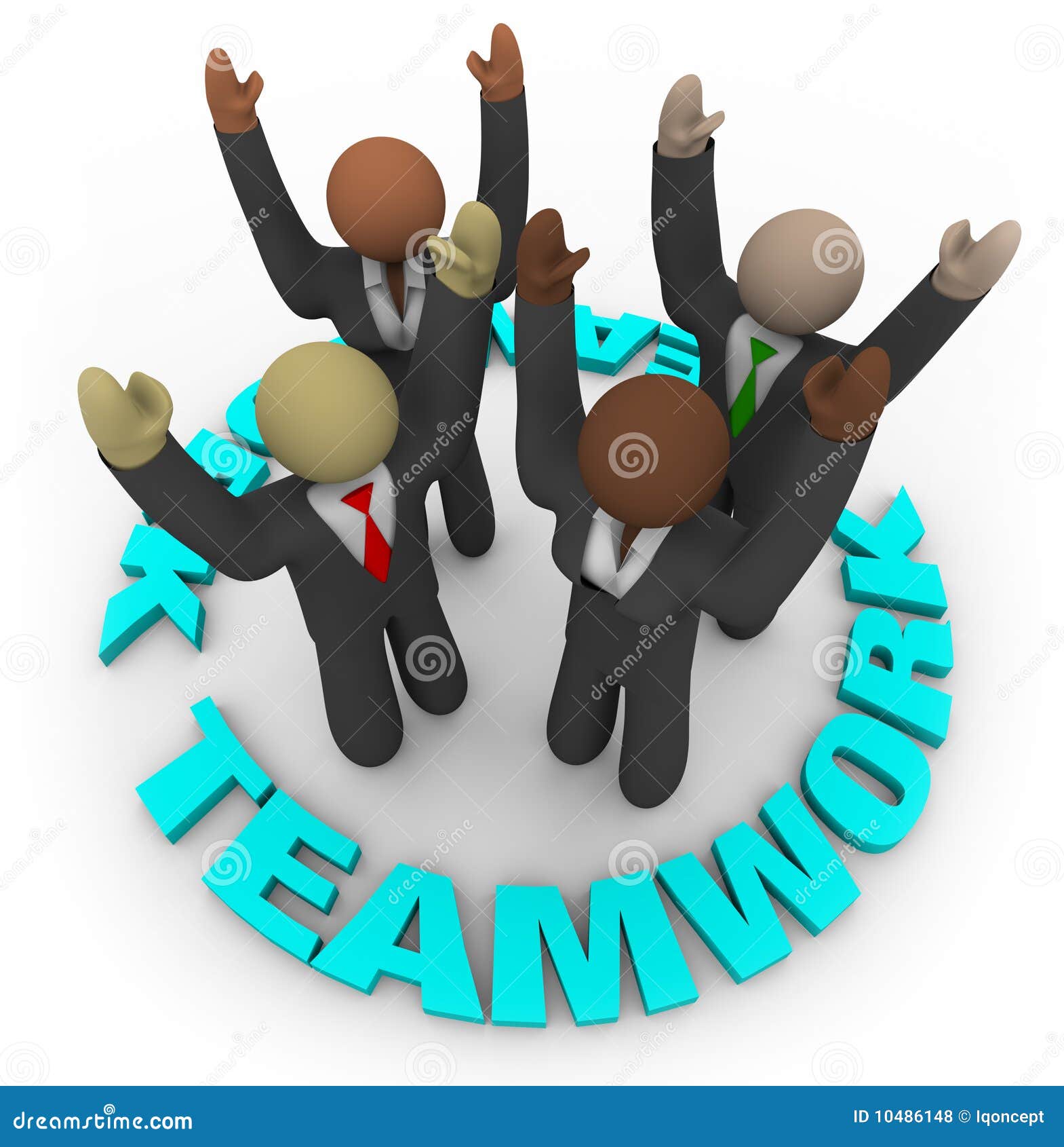 Trabalhos De Equipa - Membros Da Equipa No Círculo Ilustração Stock ...