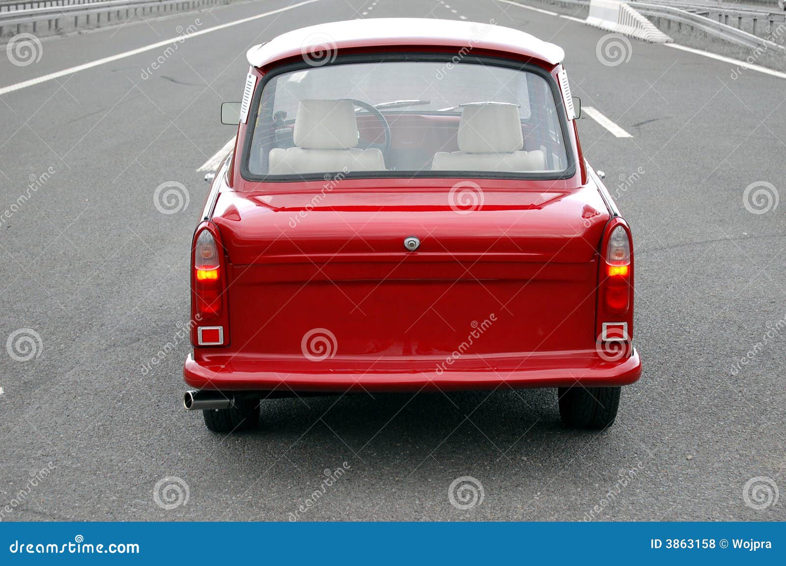 Trabant on a highway stock photo. Image of back, trasportation - 3863158