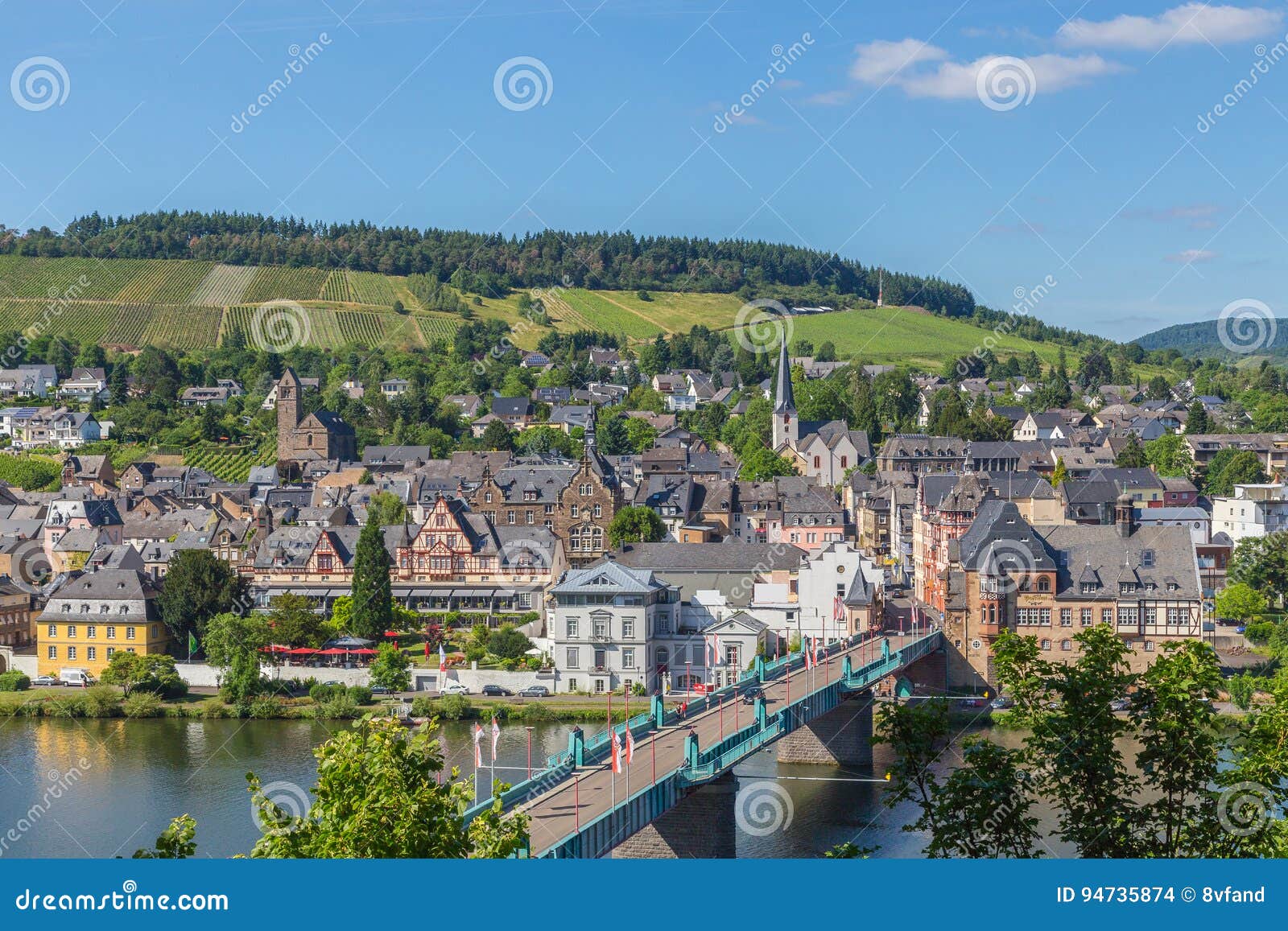 Traben-Trarbach On The Moselle Surrounded By Forests And Vast Vineyards ...