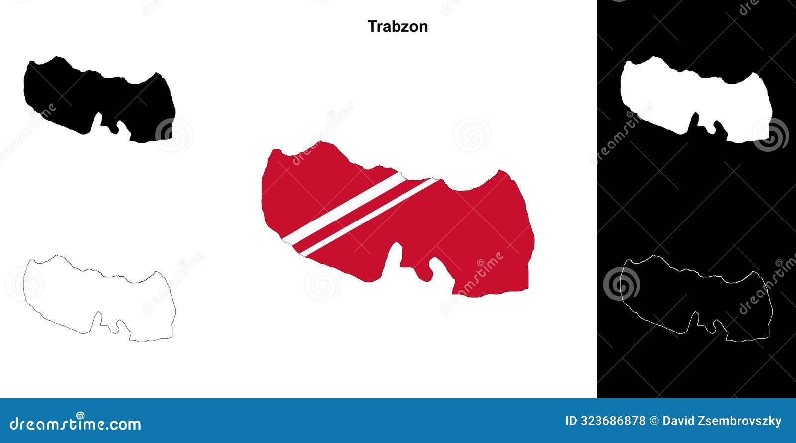 Trabzon outline map stock vector. Illustration of region - 323686878