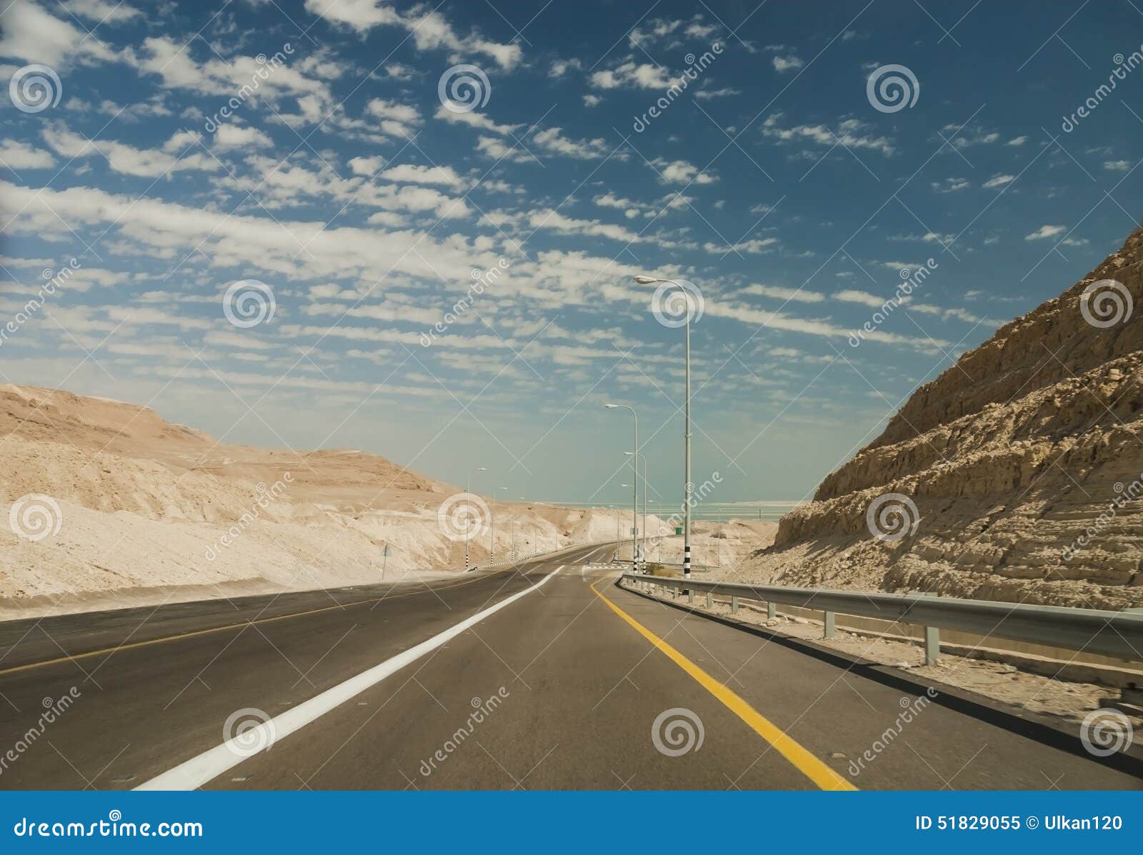 Trac Driving on Desert Road. Stock Image - Image of distance, dark ...
