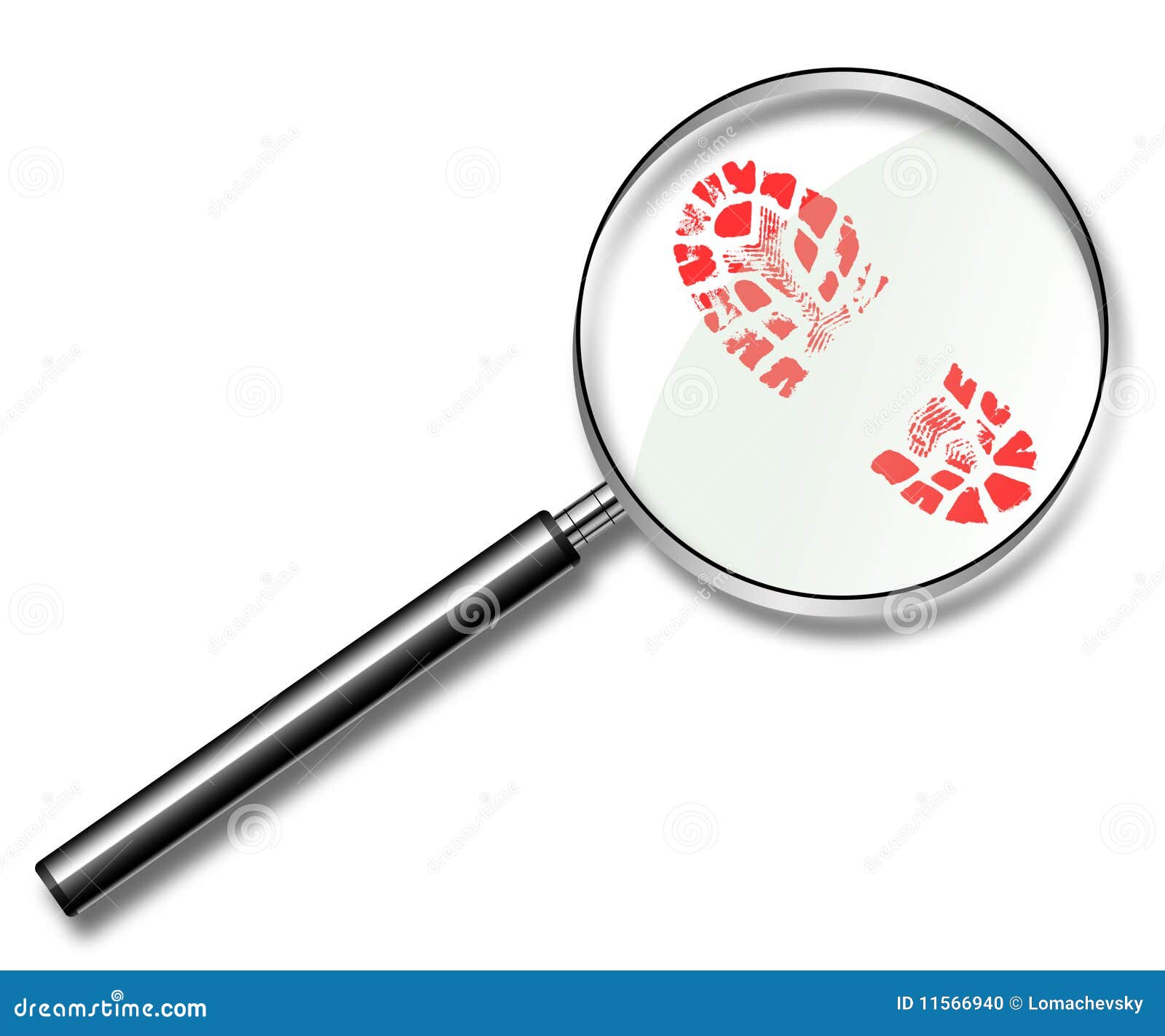 Trace stock illustration. Illustration of magnifier, print - 11566940