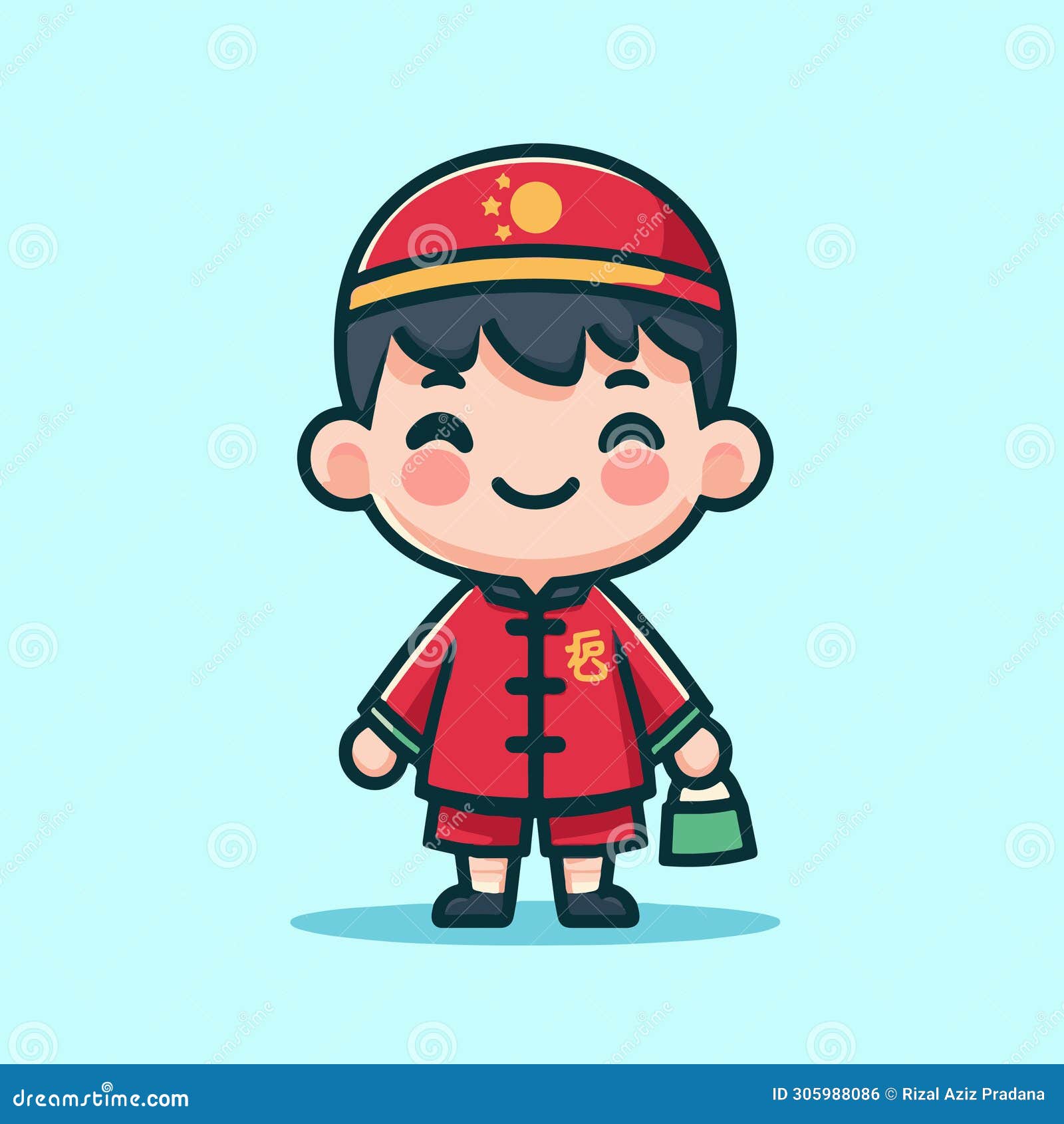 Cute Chinese Children Cartoon Characters Stock Illustration ...