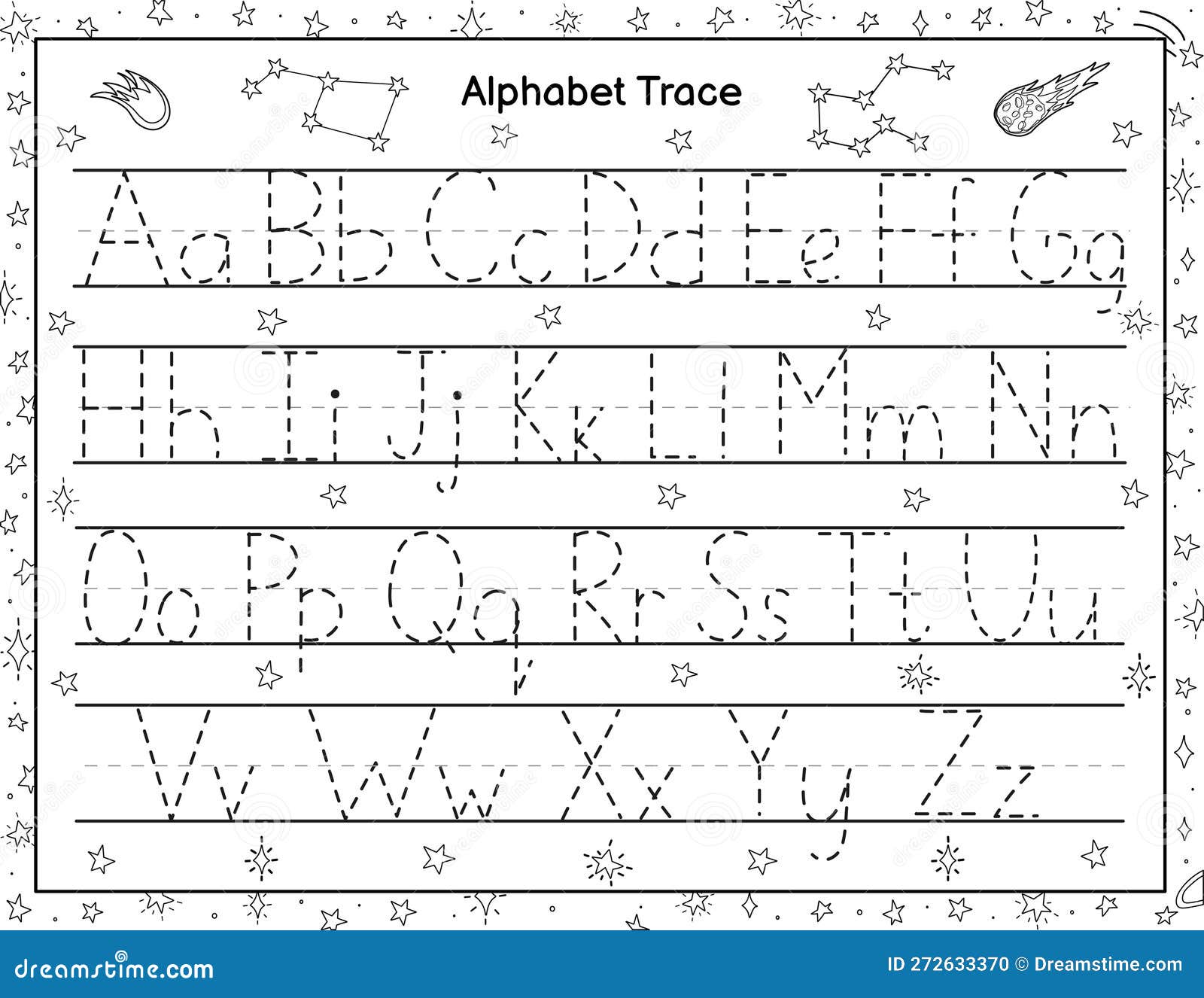Trace Alphabet Lowercase Letters. Vector Illustration | CartoonDealer ...