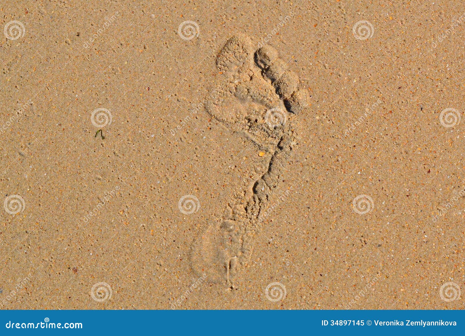 Trace of a Bare Foot of the Person on Sand Stock Image - Image of ...
