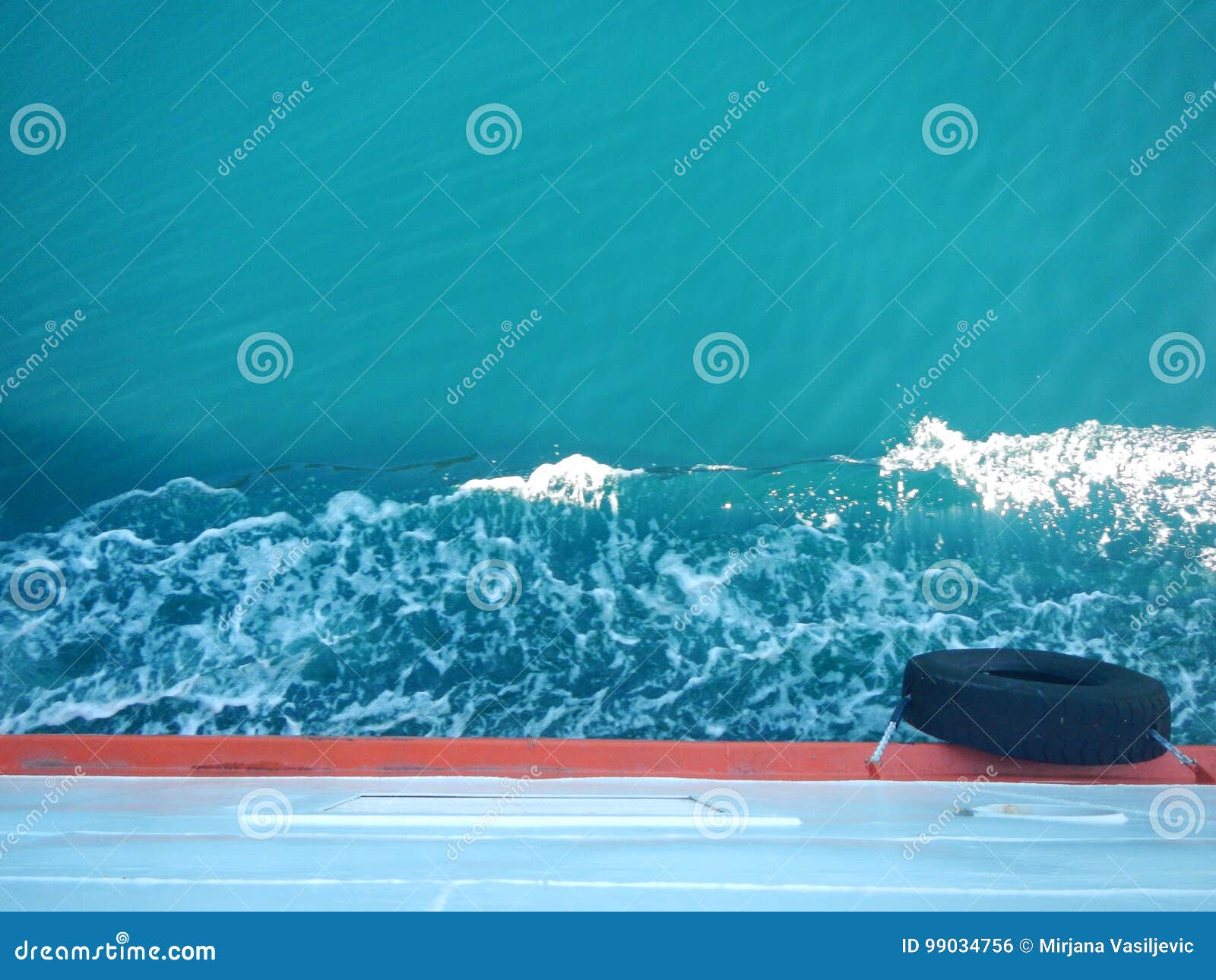 Boat trace on the sea stock photo. Image of aquatic, waterway - 99034756