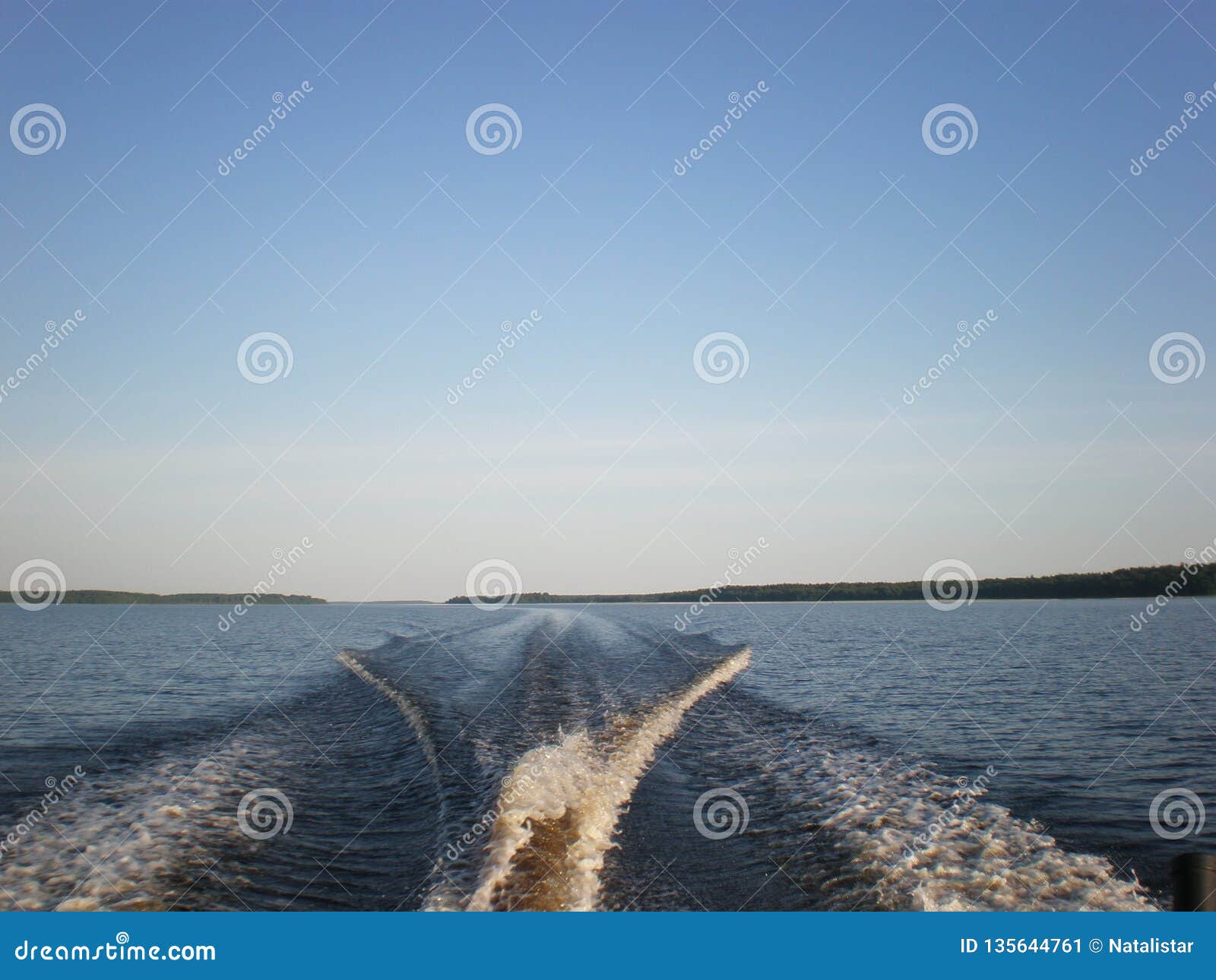 Trace from the Boat on the River. Wave. Stock Image - Image of coast ...