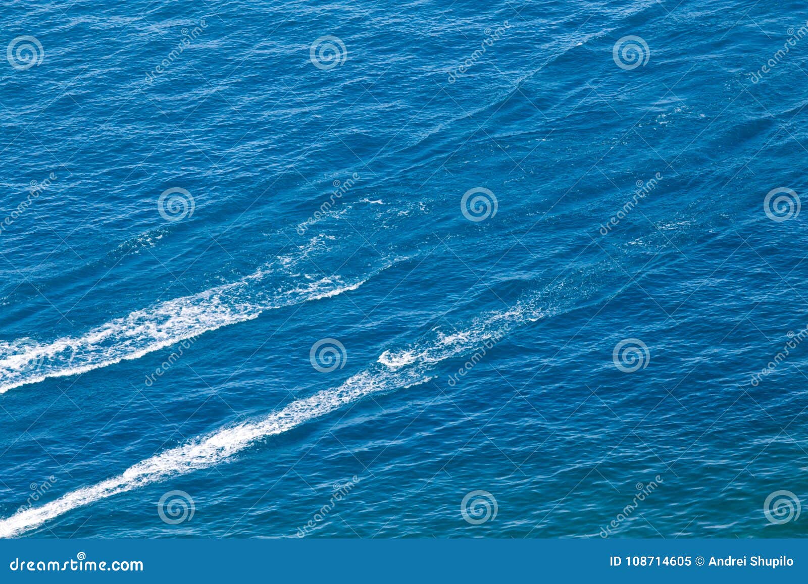 Trace from a Boat on the Surface of the Water Stock Image - Image of ...