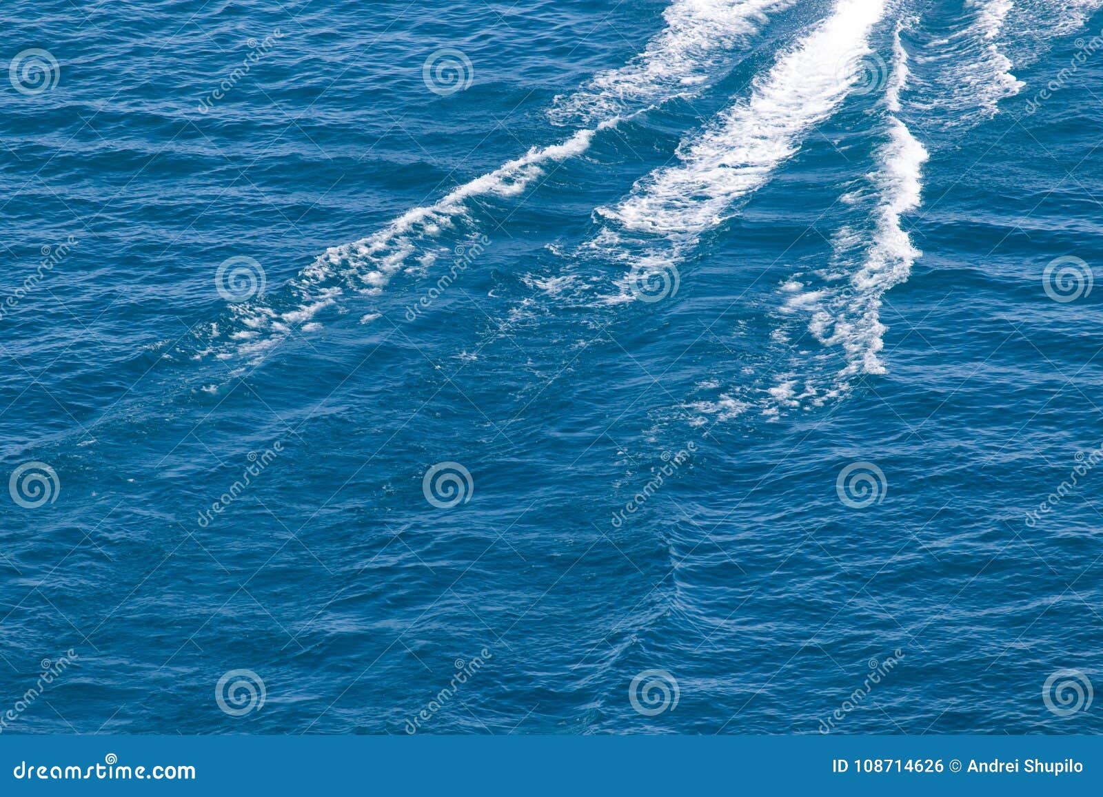 Trace from a Boat on the Surface of the Water Stock Photo - Image of ...