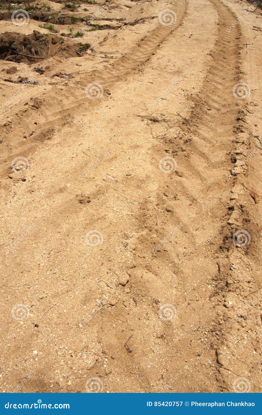 Trace of Car Wheel on Sand Ground Stock Image - Image of ground, soil ...