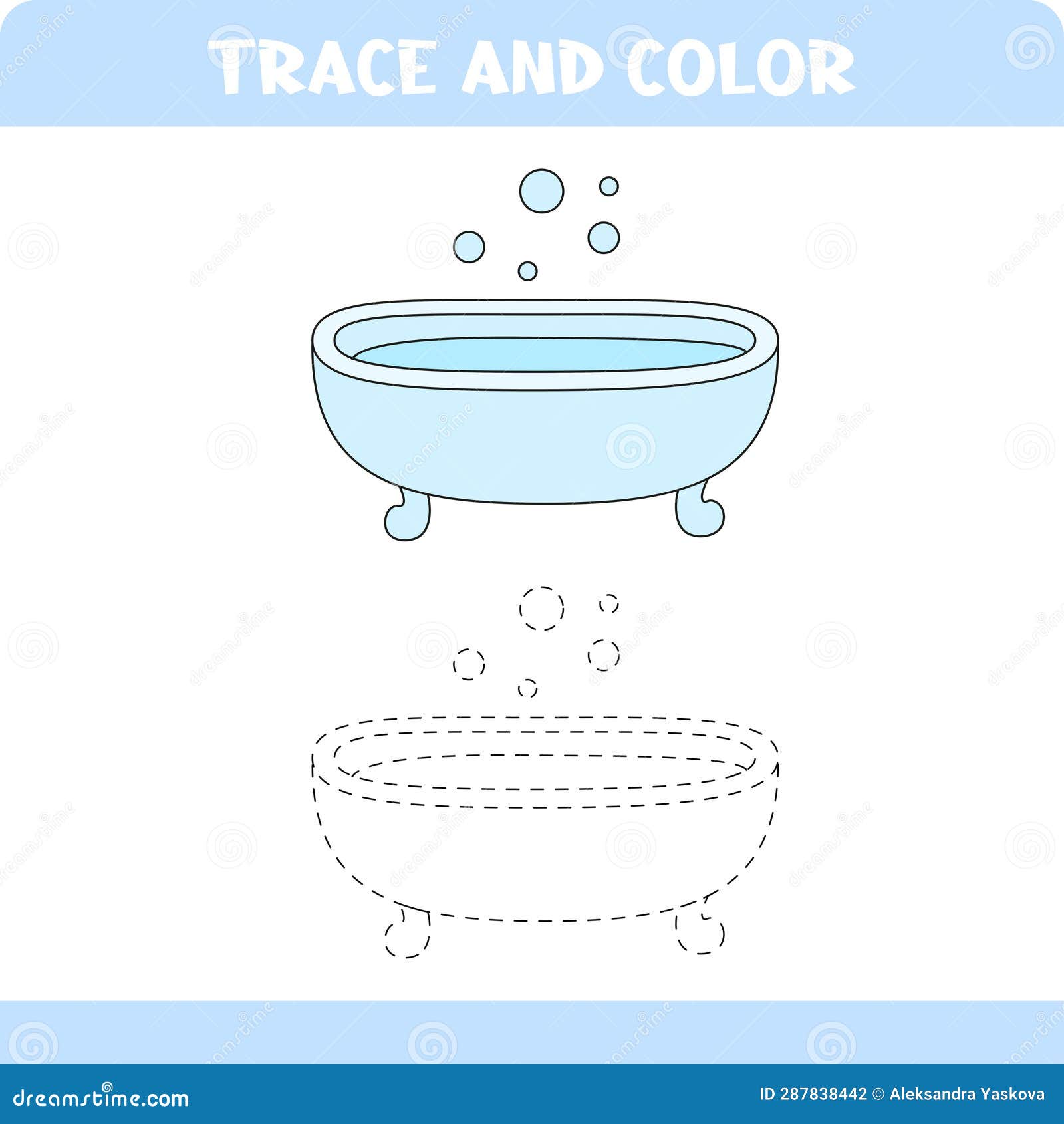 Trace and color bath stock vector. Illustration of tracing - 287838442