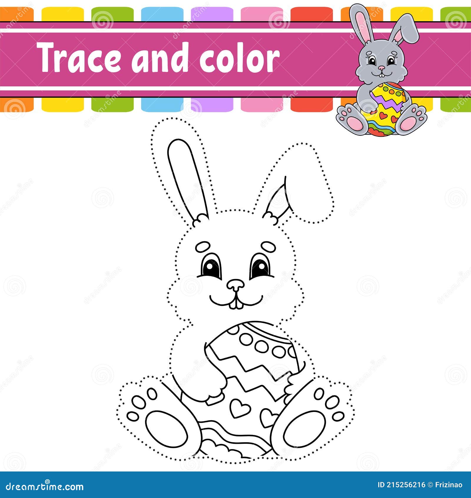 Trace and Color. Coloring Page for Kids. Handwriting Practice ...