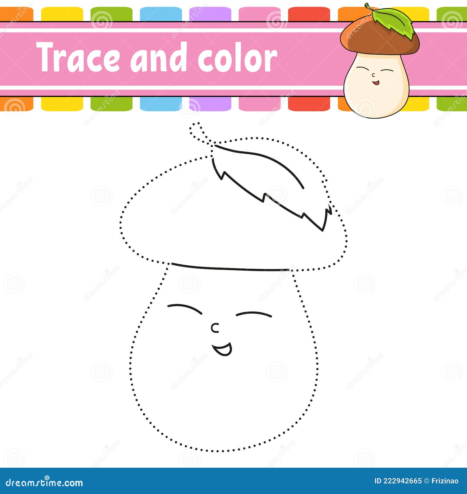Trace and Color. Coloring Page for Kids. Handwriting Practice ...