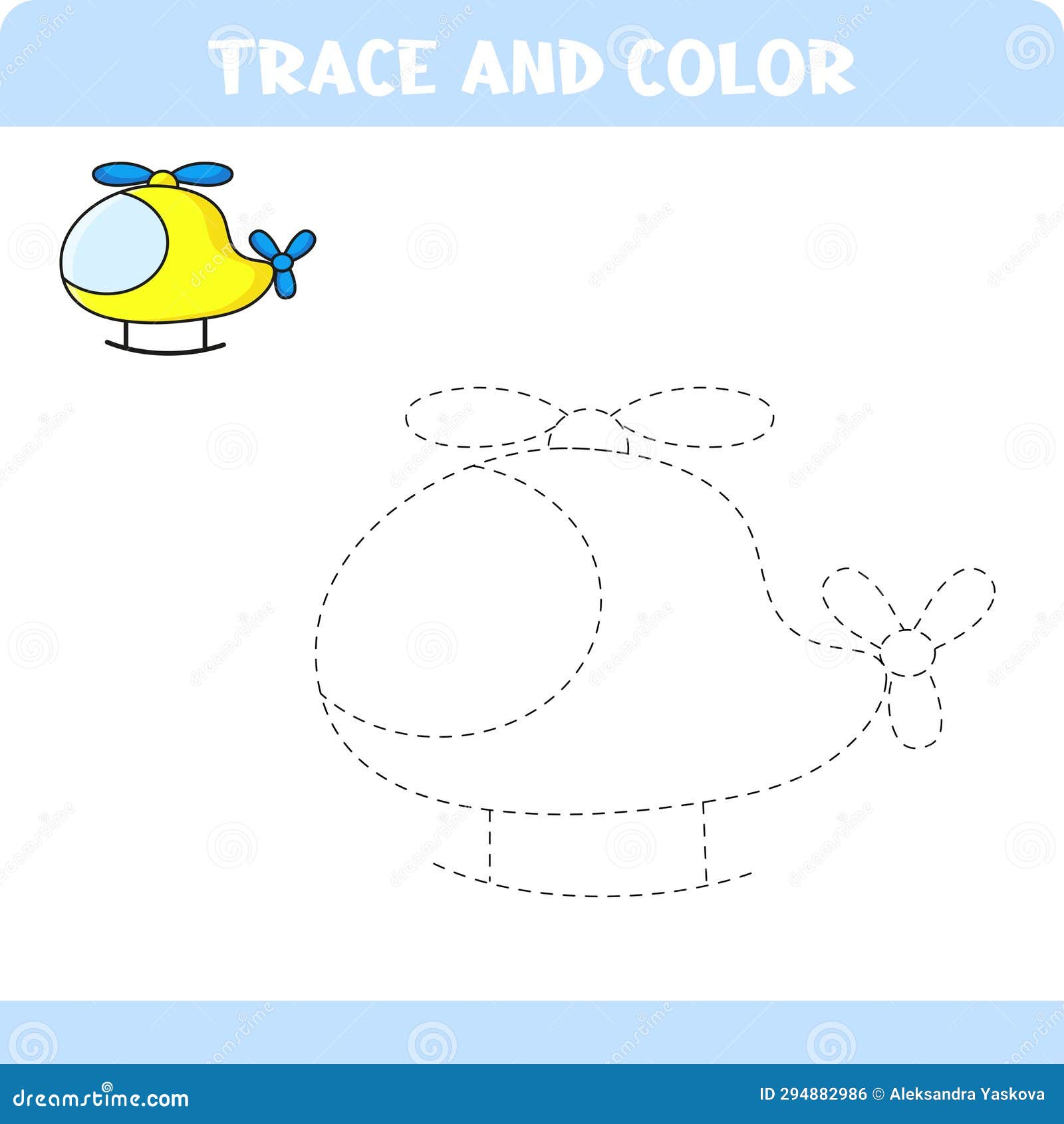 Trace and Color Educational Worksheet for Kids. Tracing Objects Stock ...
