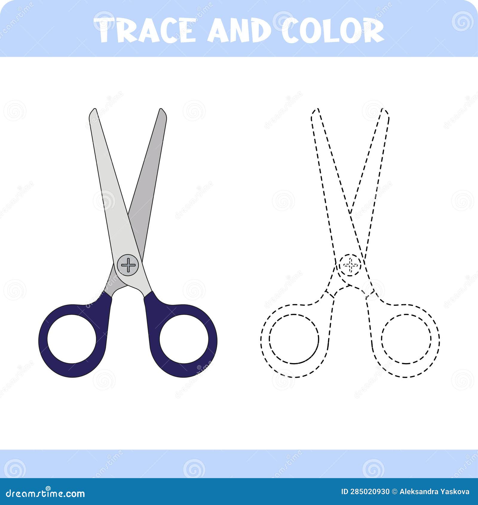 Tracing Objects. Activity Color Pages Stock Vector - Illustration of ...