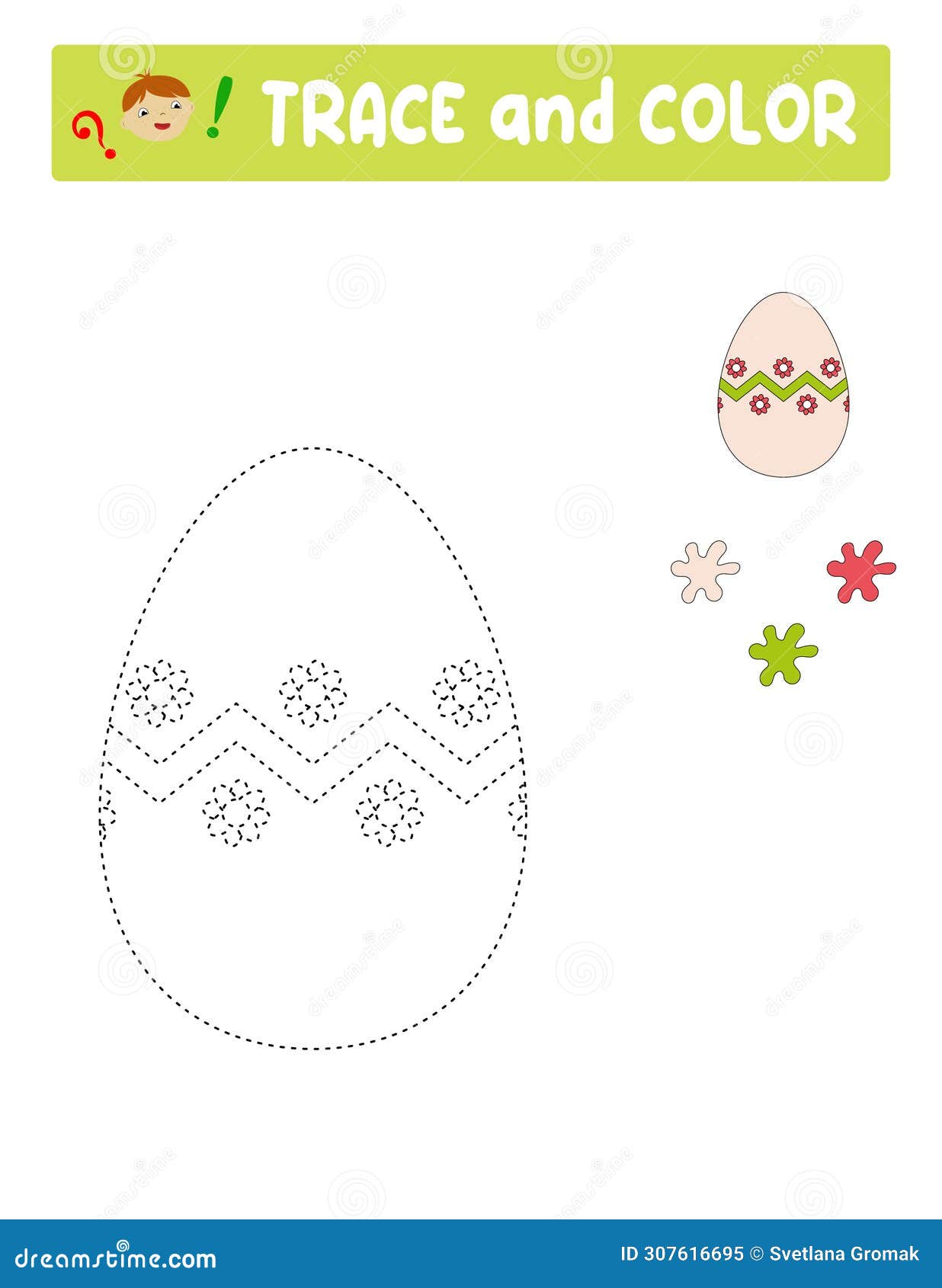 Trace and Color . Entertainment for Children. Training Sheet. Worksheet ...