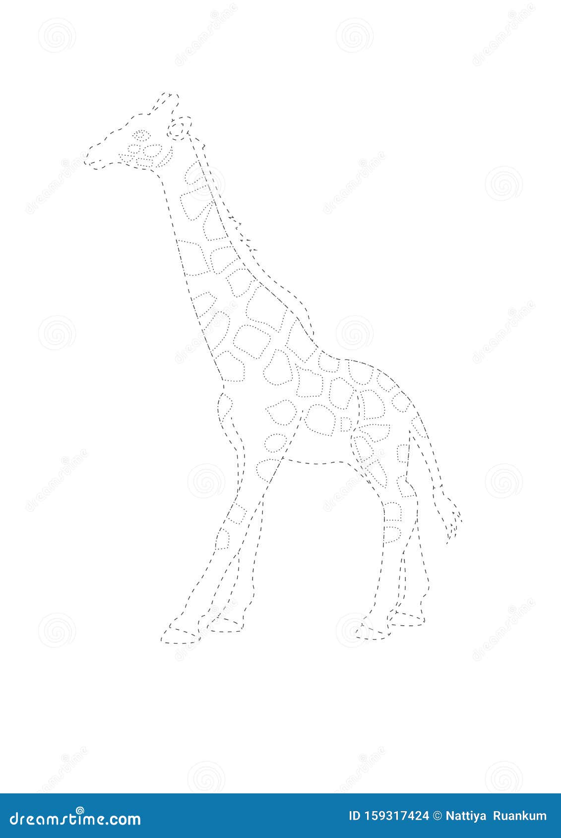 Trace And Color Giraffe . Giraffe Tracing Worksheet Game Or Giraffe ...