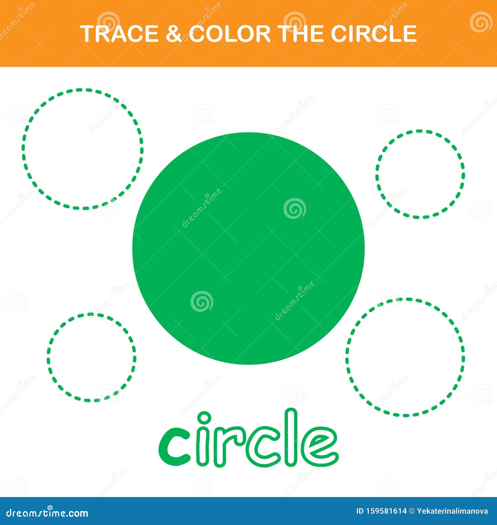 Trace & Color Worksheet Stock Vector - Illustration of book, learning ...