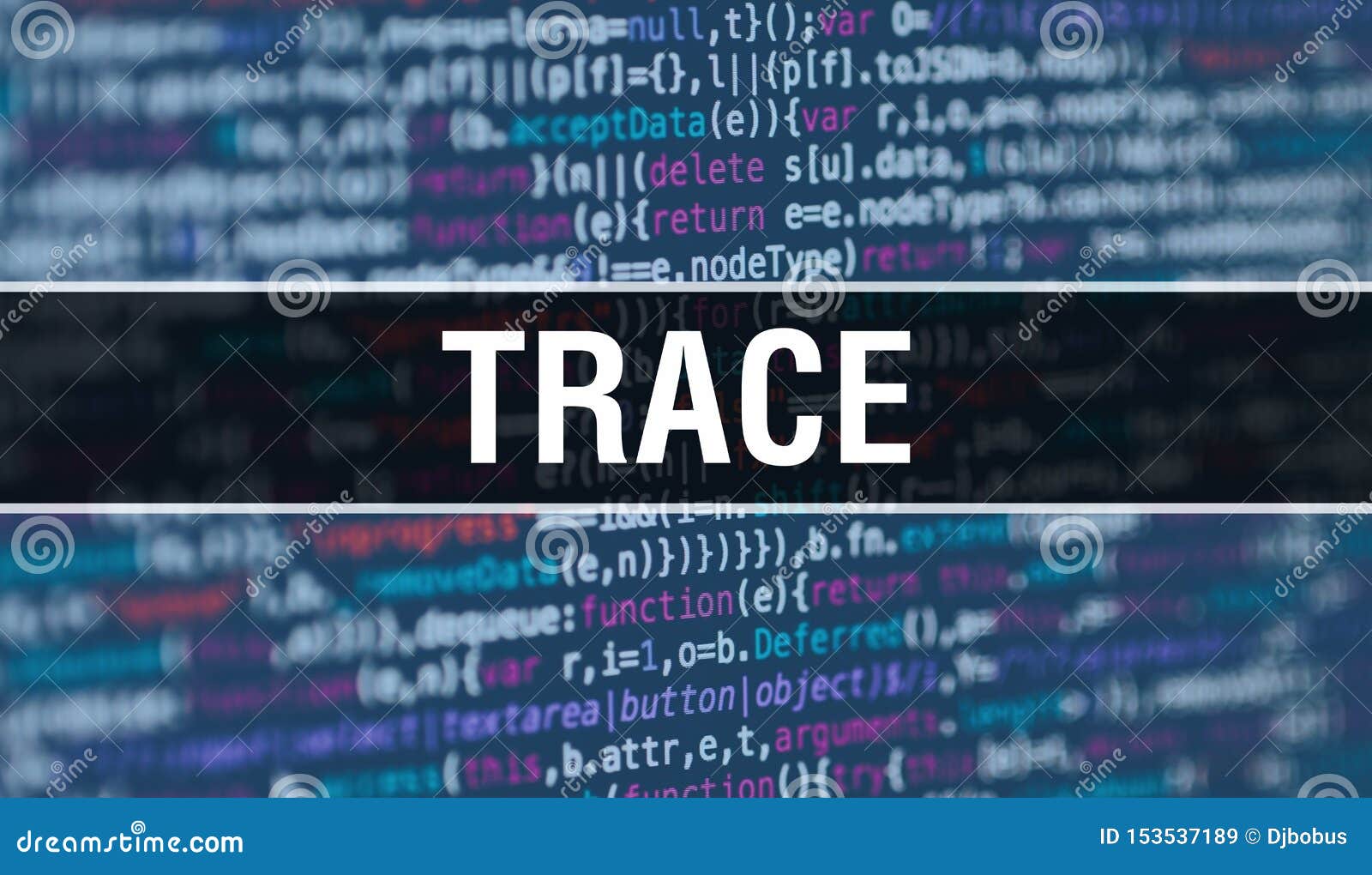 Trace Concept With Random Parts Of Program Code Trace With Programming Code Abstract Technology