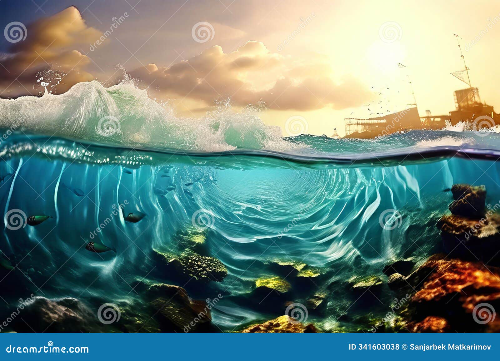 Trace of Currents the Direction and Force of Underwater Currents Stock ...