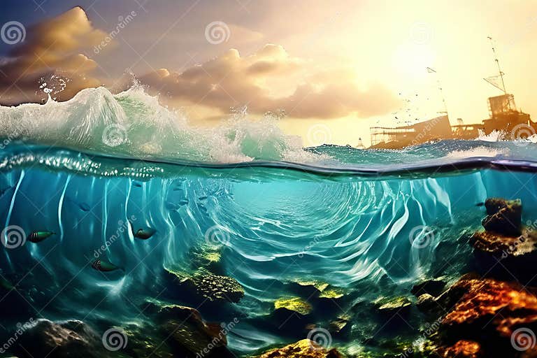 Trace of Currents the Direction and Force of Underwater Currents Stock ...