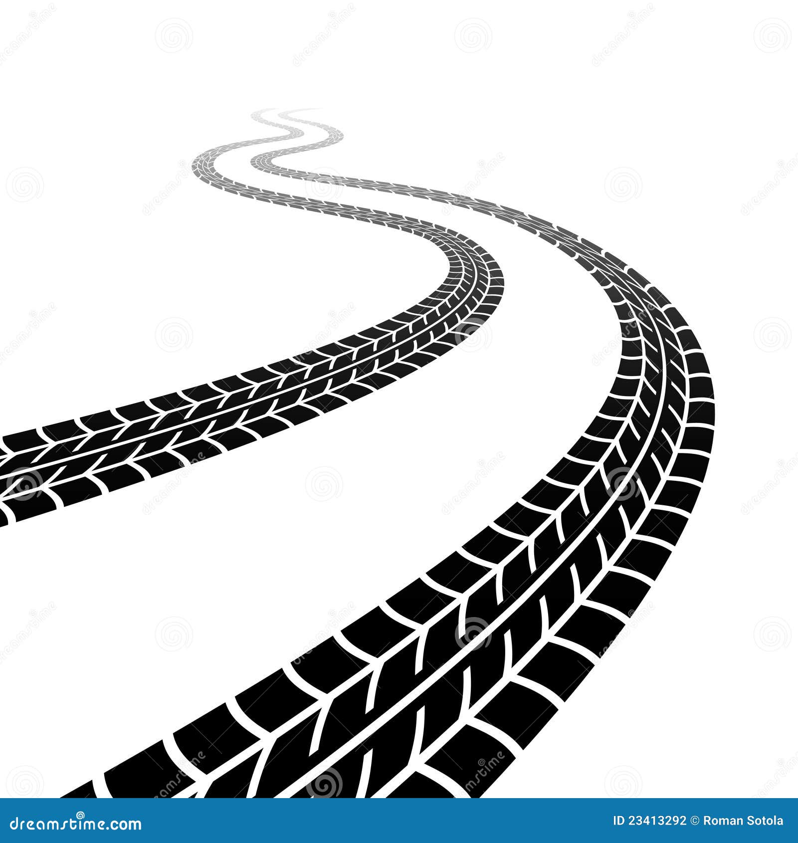 Trace De Enroulement Des Pneus Illustration de Vecteur - Illustration ...