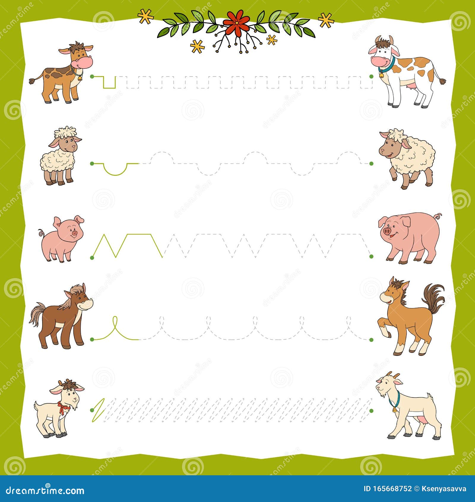 Trace the Dotted Lines from Young Animals To Their Moms. Connect the ... Trace the Dotted Lines from Young Animals To Their Moms. Connect the ...