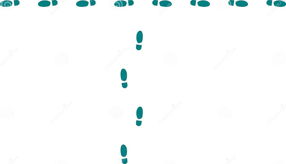 The trace of footprints stock vector. Illustration of white - 96761697