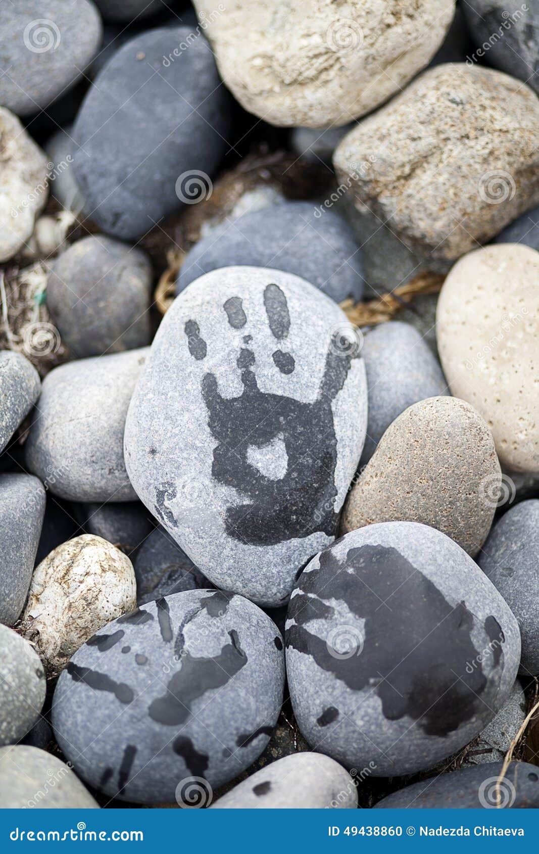 Trace a hand on the stone stock photo. Image of yellow - 49438860