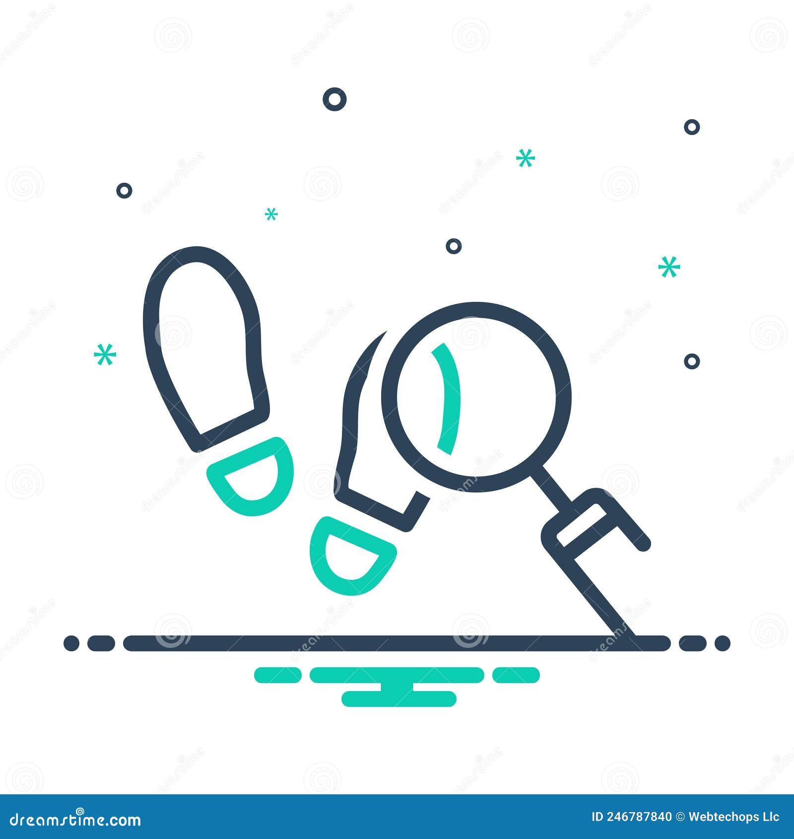 Mix Icon for Trace, Footprint and Indication Stock Illustration ...