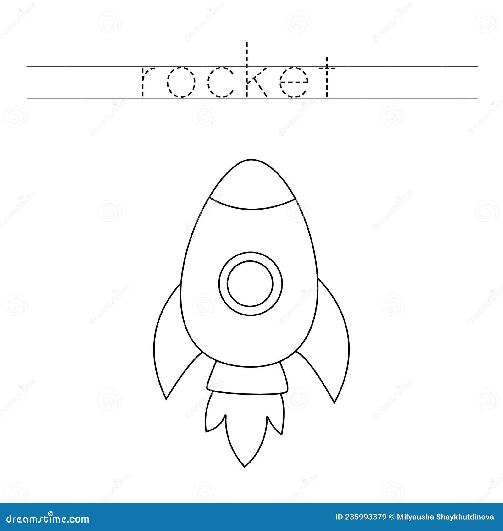 Trace the Letters and Color Rocket. Handwriting Practice for Kids ...