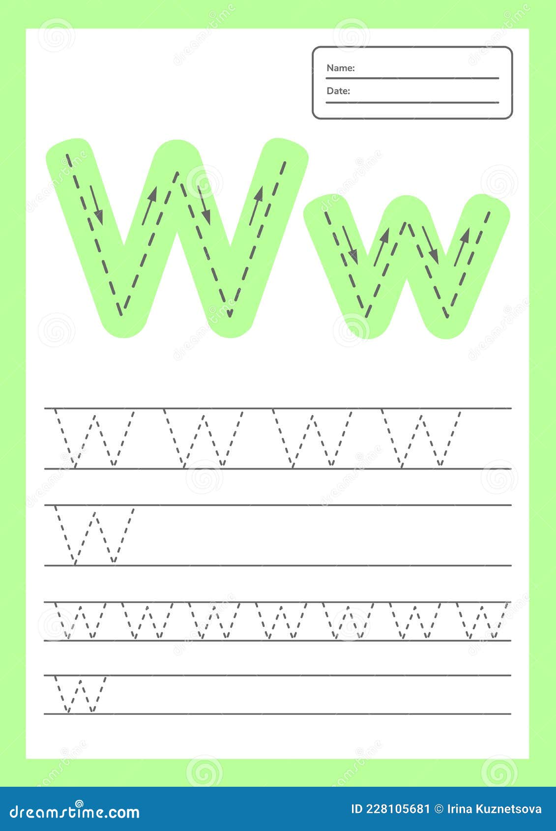 Trace Letters Worksheet A4 for Kids Preschool and School Age. Stock ...