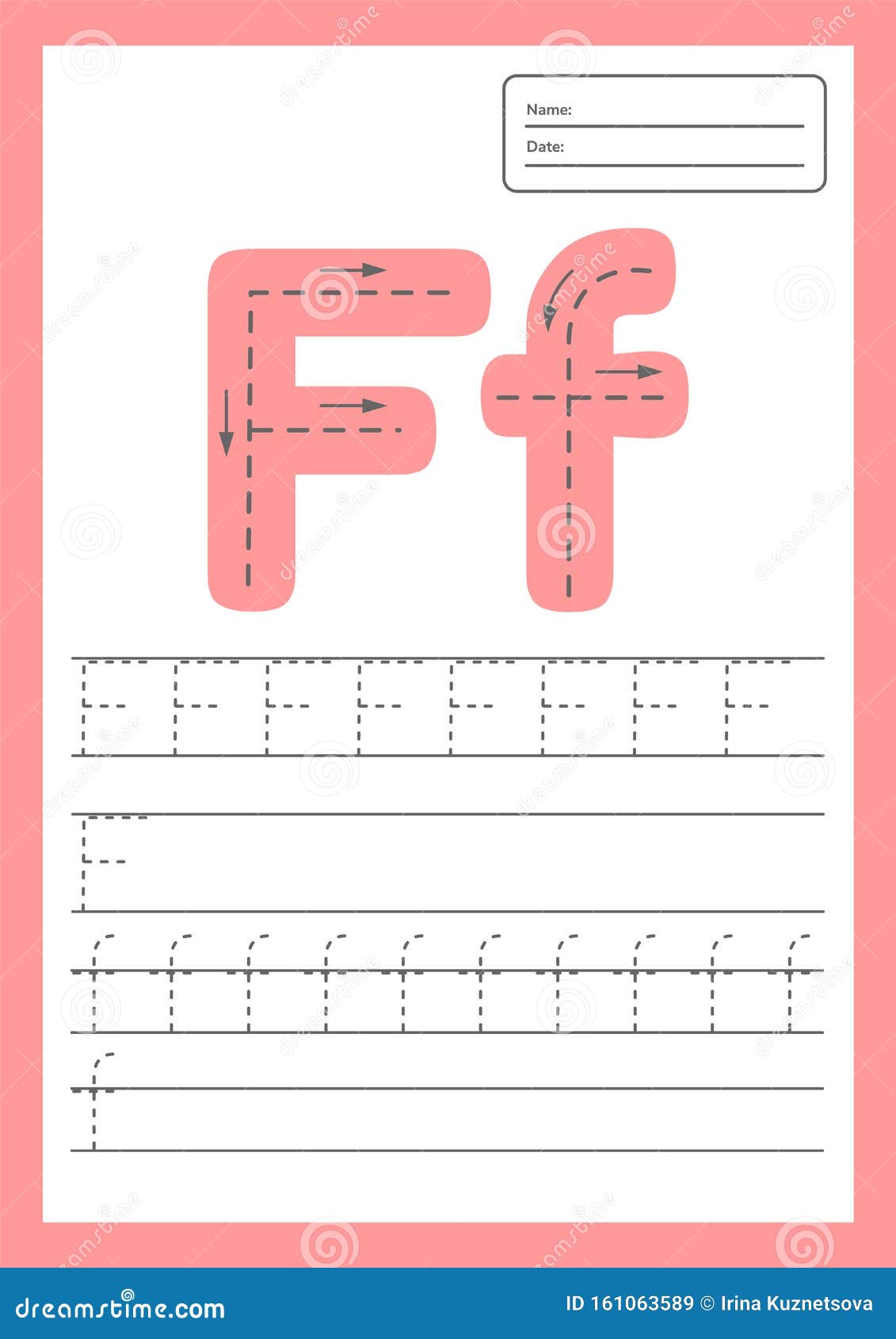 Trace Letters Worksheet A4 for Kids Preschool and School Age. Stock ...