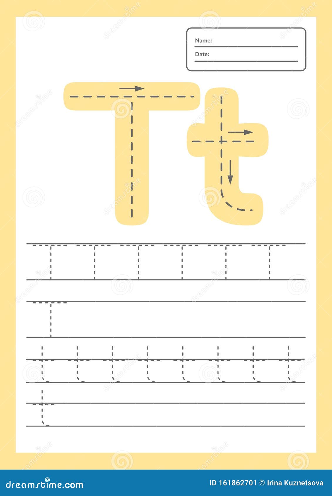 Trace Letters Worksheet A4 for Kids Preschool and School Age. Stock ...