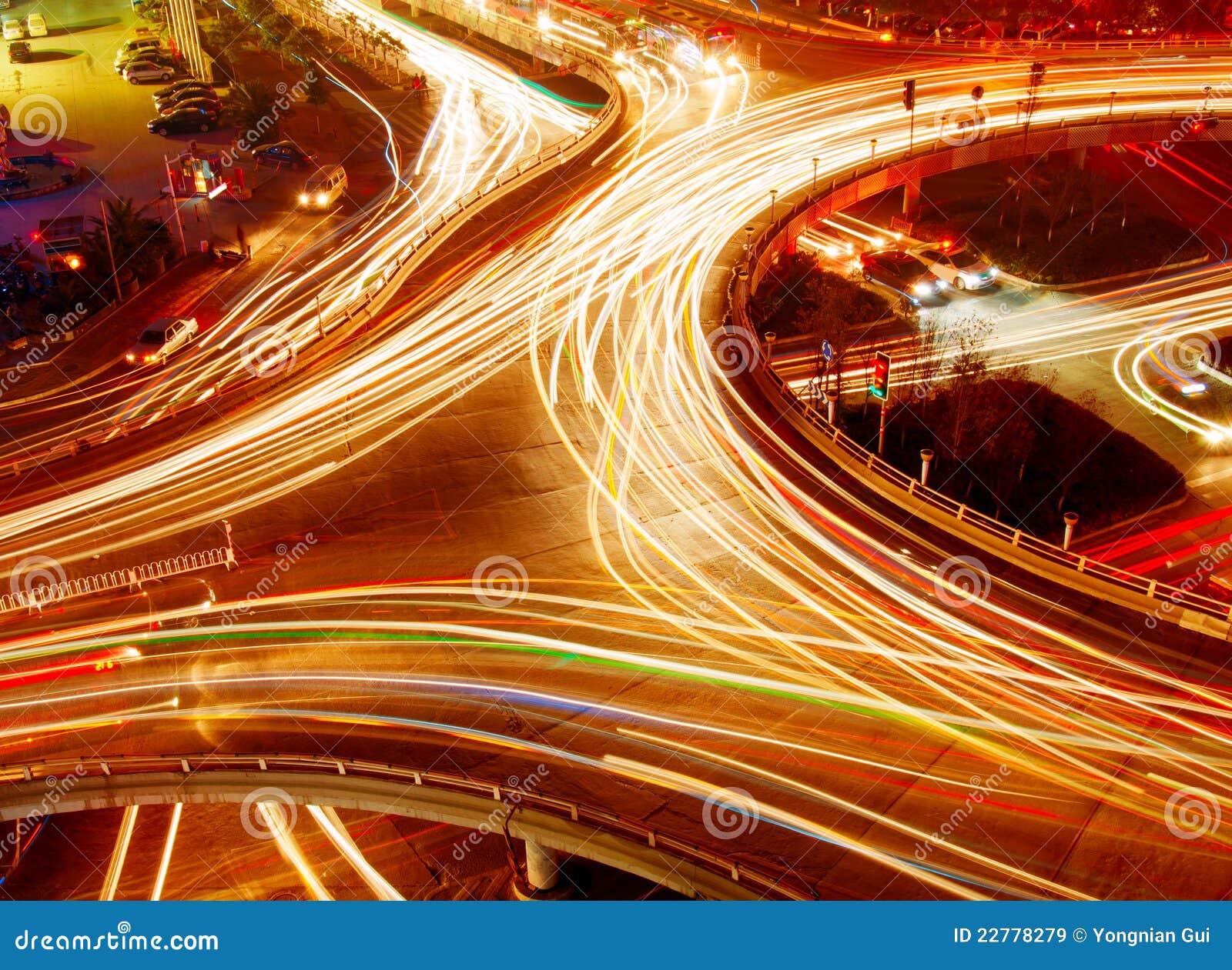 Trace of Light on the Overpass Stock Image - Image of highway, modern ...