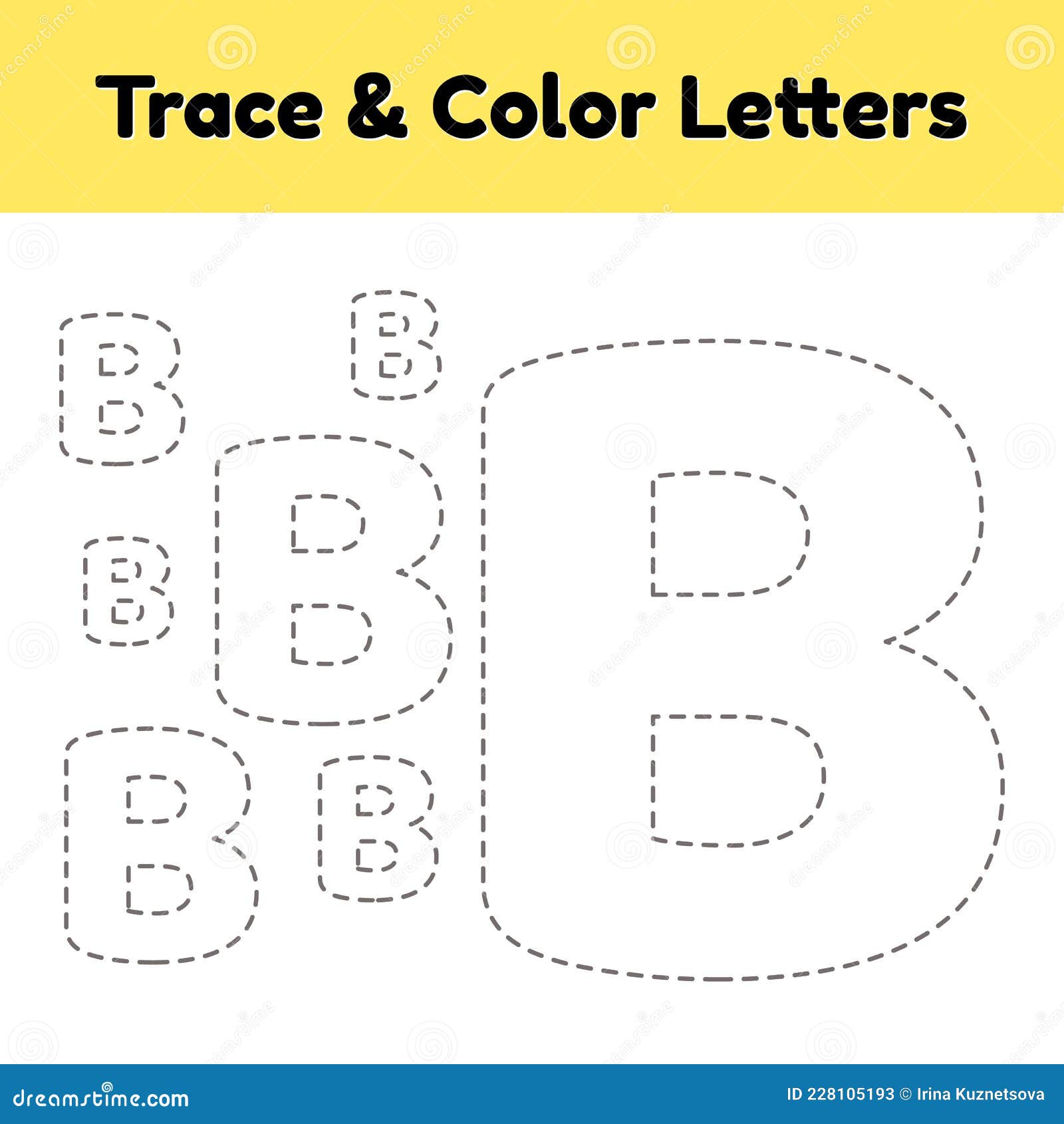 Trace Line Letter for Kindergarten and Preshool Kids. Write and Color ...