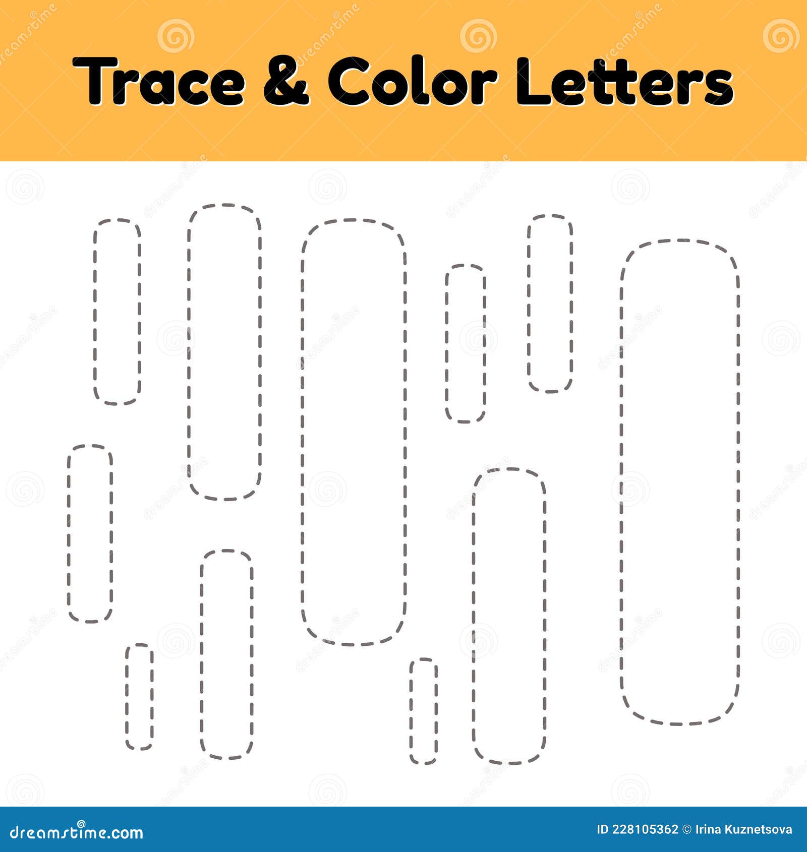 Trace Line Letter for Kindergarten and Preshool Kids. Write and Color ...